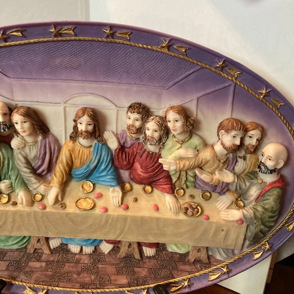 Angel | Accents | The Last Supper Plate Large Thick Hand Painted New ...